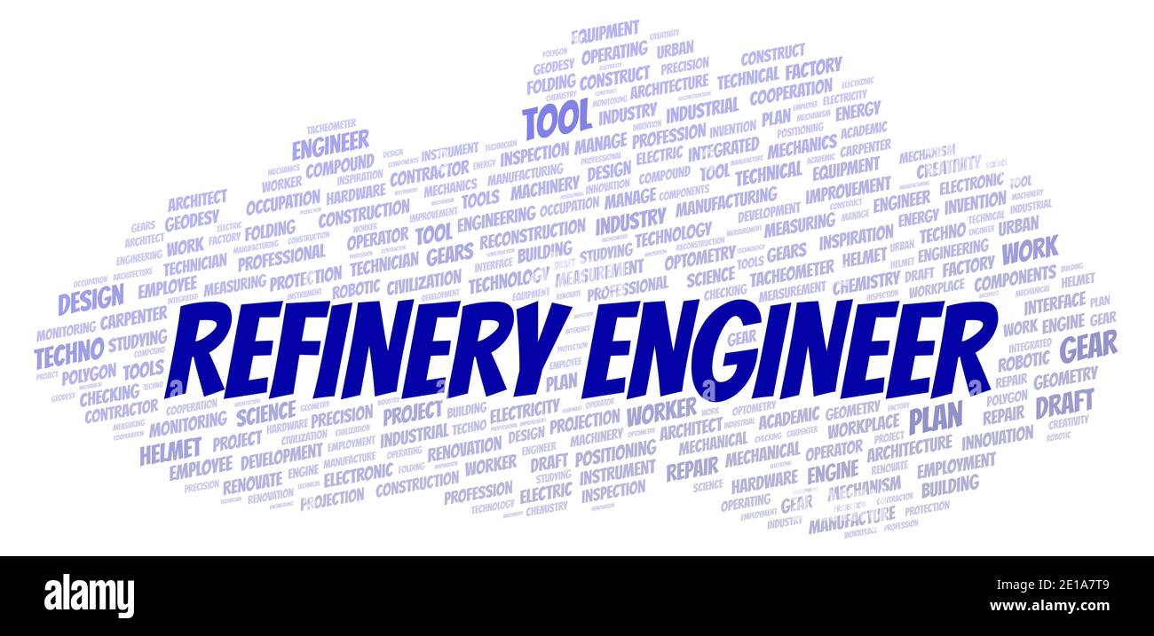 Refinery Engineer typography word cloud create with text only Stock ...