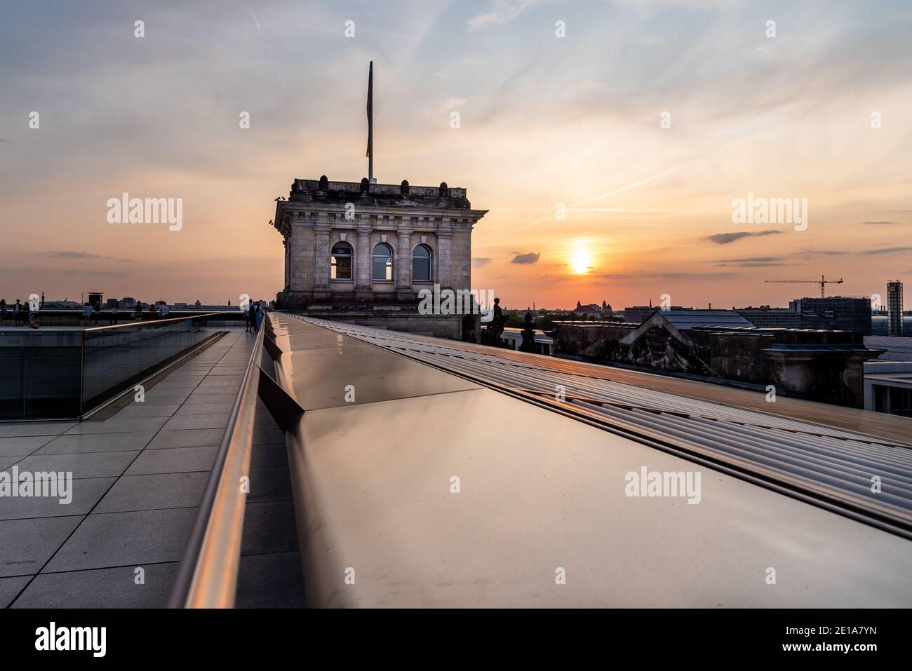 Berlin, Germany - July 28, 2019: Cityscape of Berlin at sunset from the ...