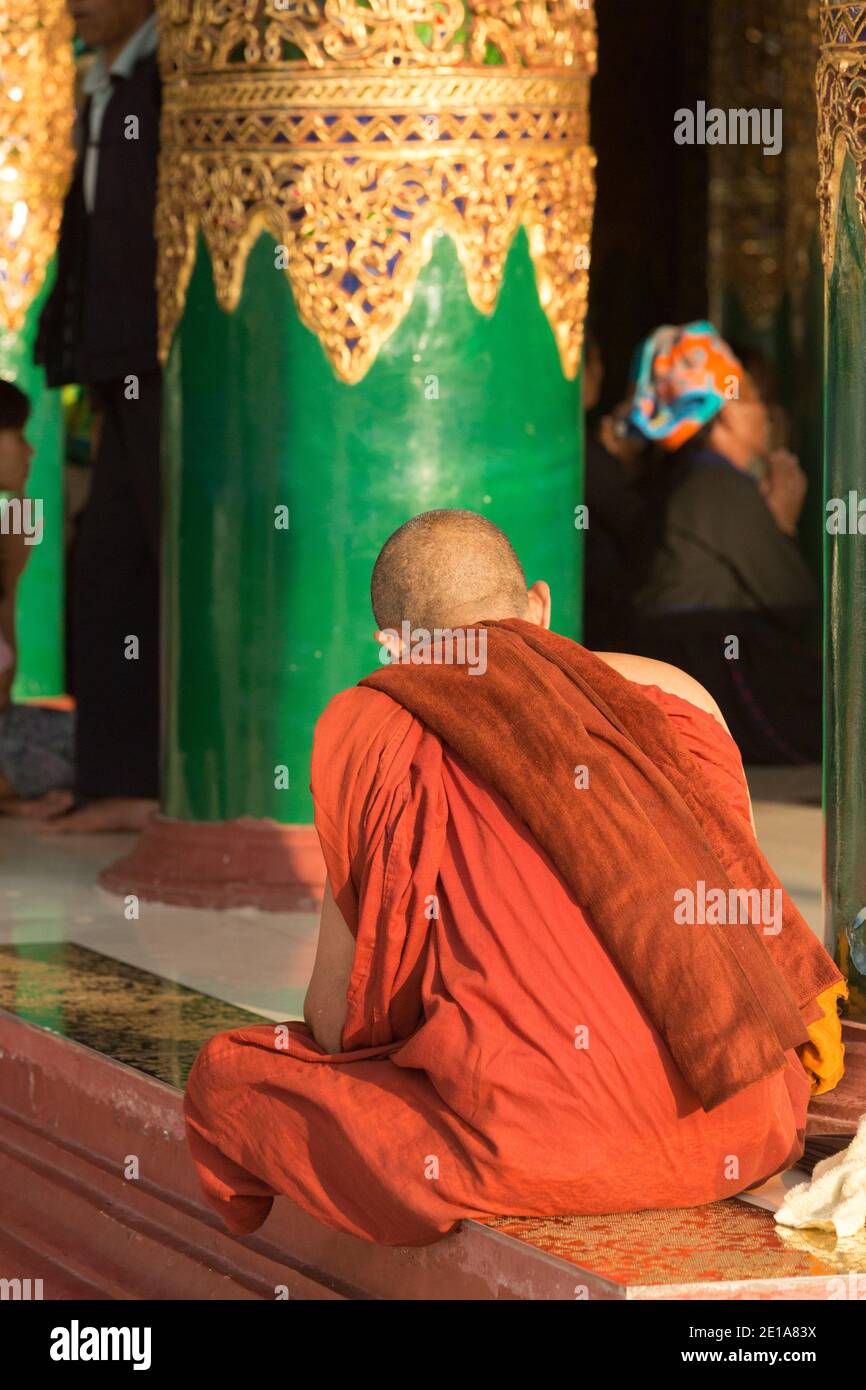 Buddhist monk meditating rear view hi-res stock photography and images ...