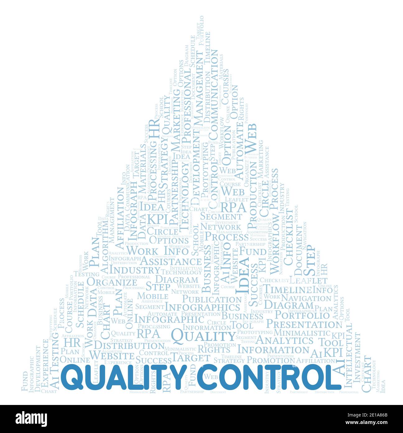 Quality Control typography word cloud create with text only Stock Photo ...