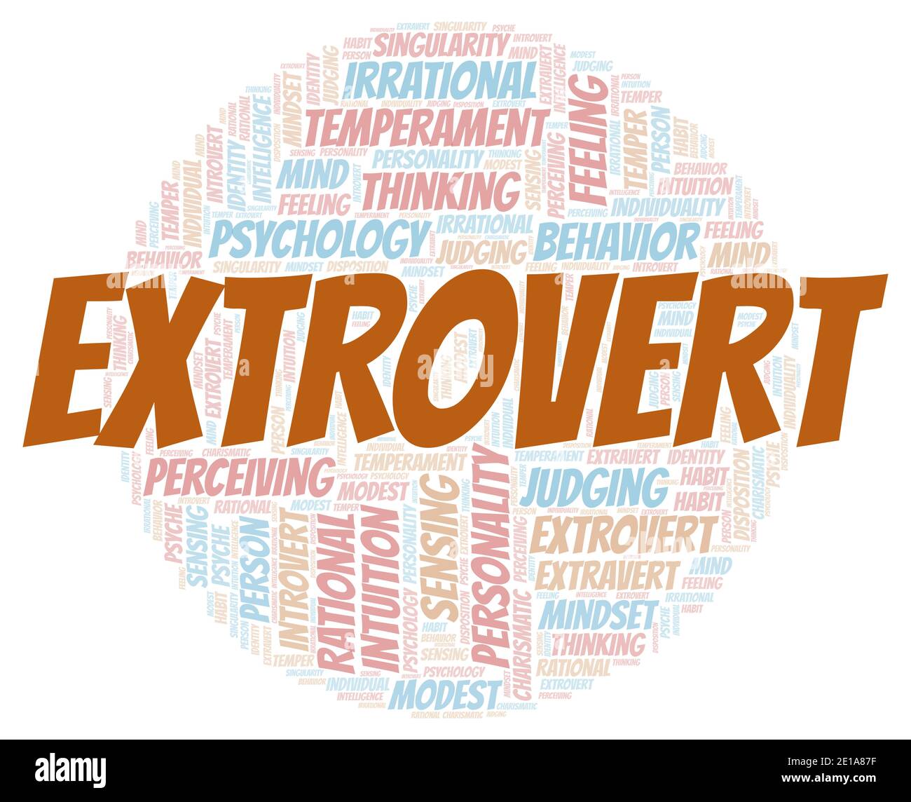 Extrovert typography word cloud create with text only Stock Photo - Alamy