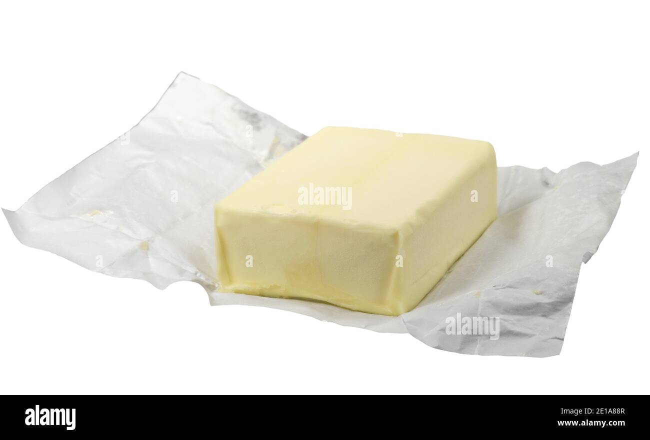 Butter bar isolated on white background. Butter package isolated Stock ...