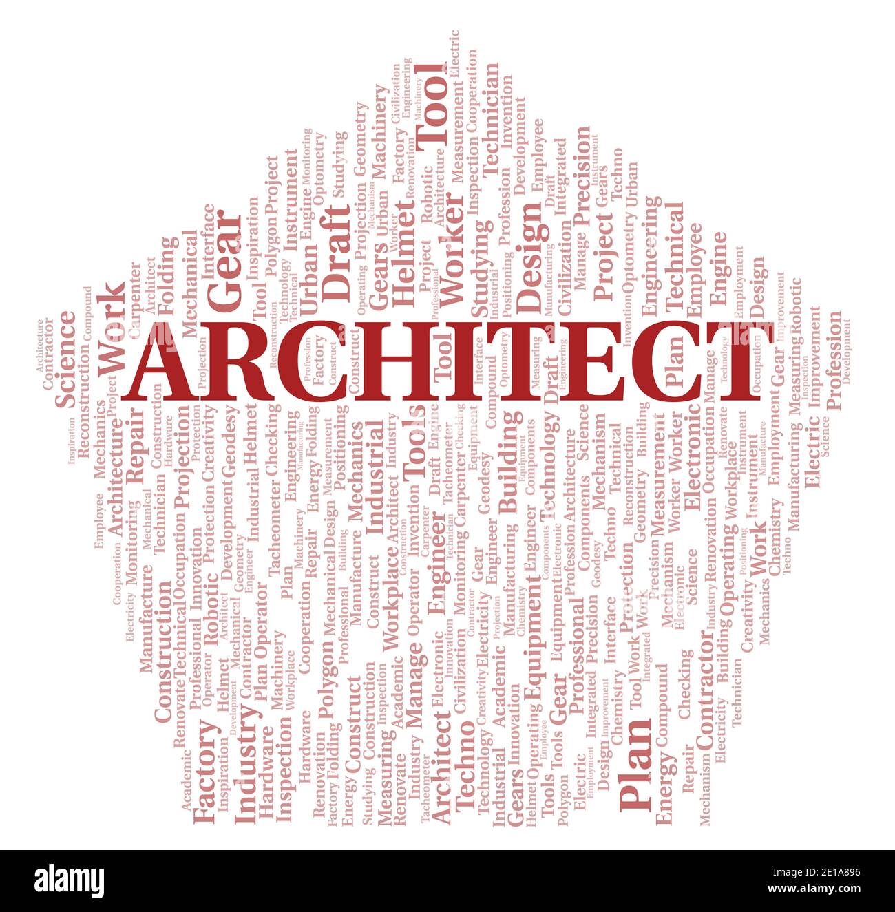 Architect typography word cloud create with text only Stock Photo - Alamy