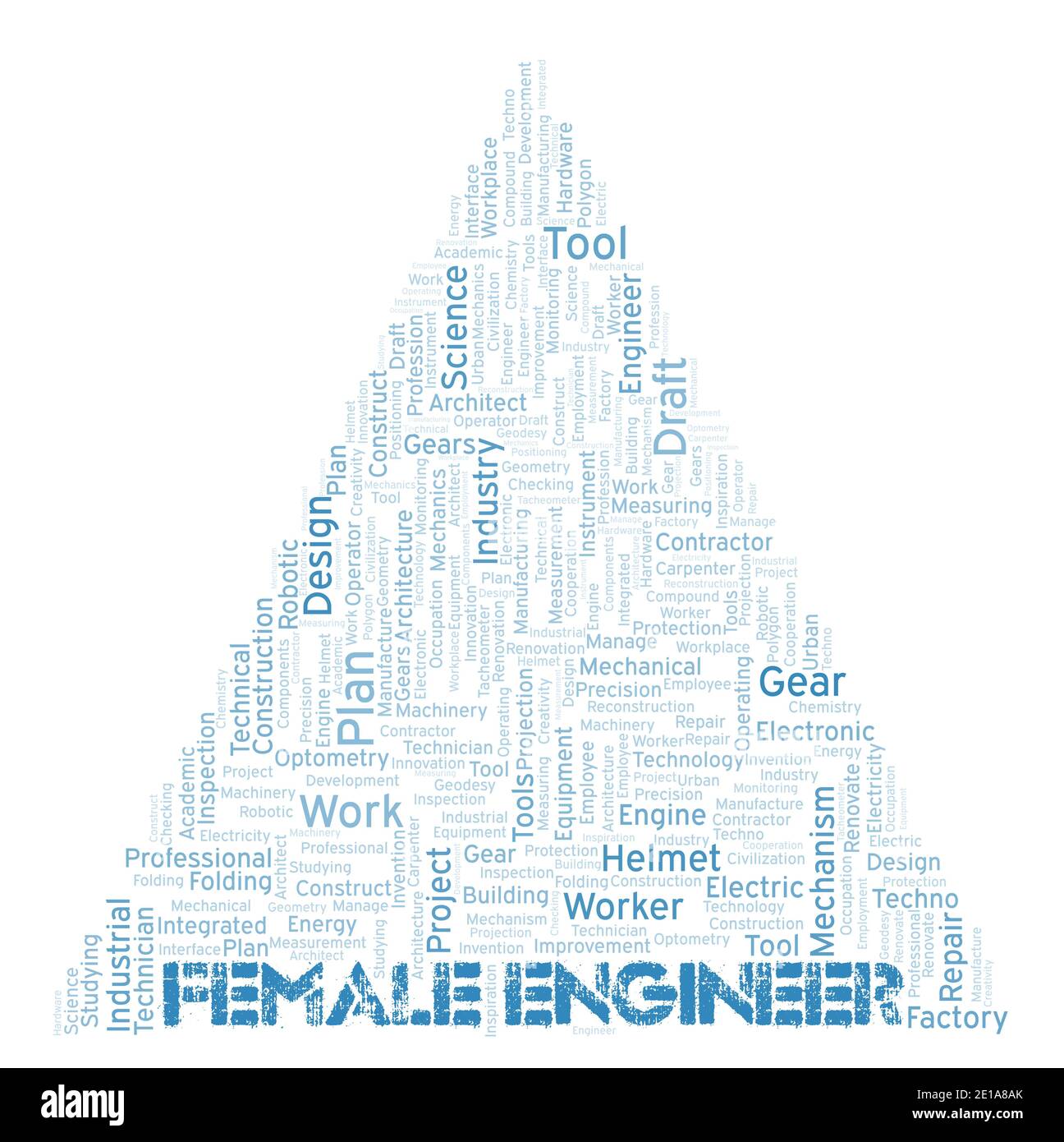 Female Engineer typography word cloud create with text only Stock Photo ...
