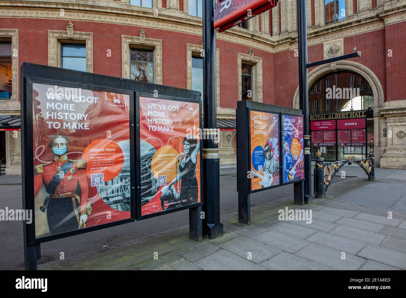 Entrances to the Royal Albert Hall, Kensington, London; a concert venue ...