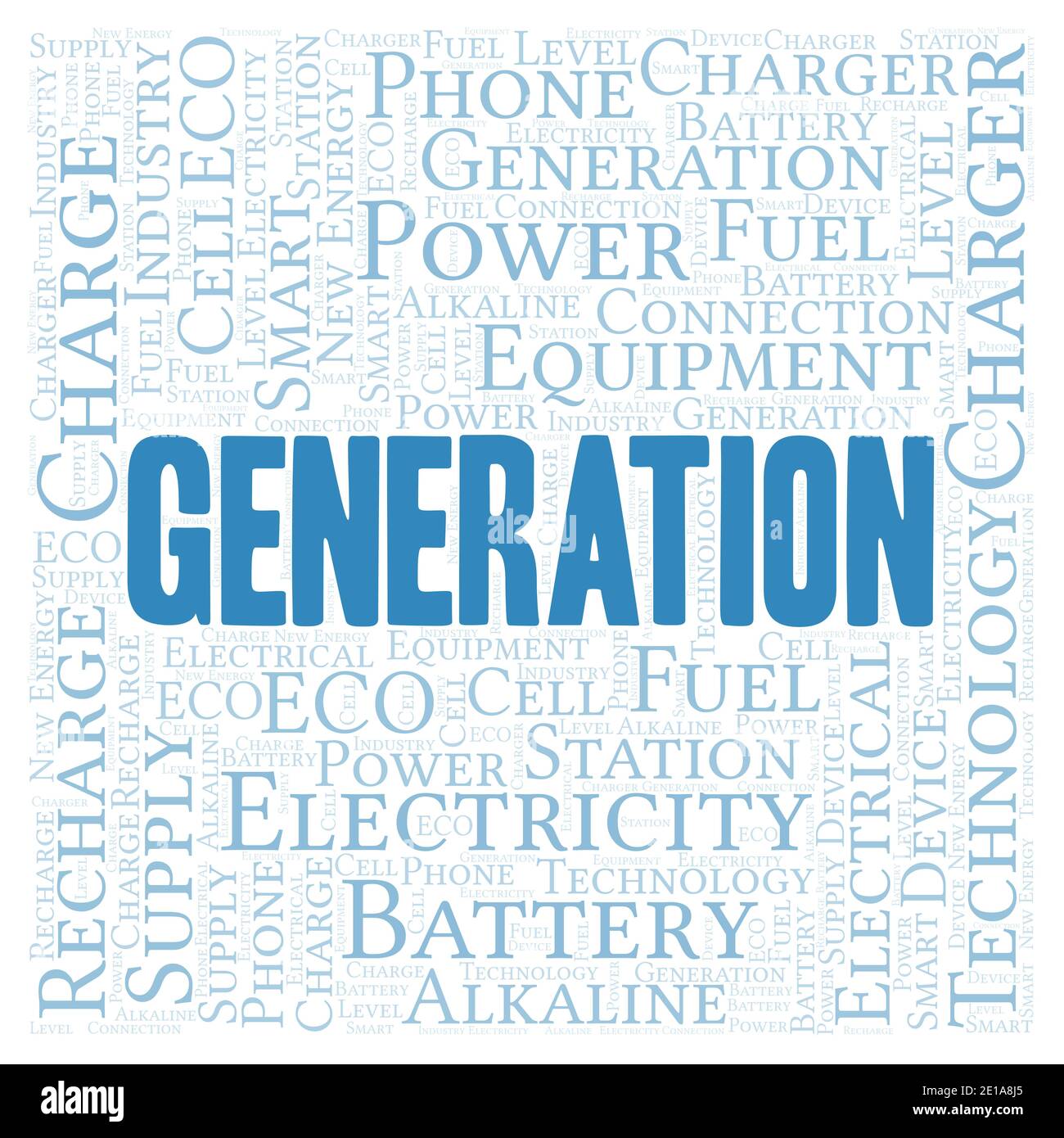Generation typography word cloud create with text only Stock Photo - Alamy