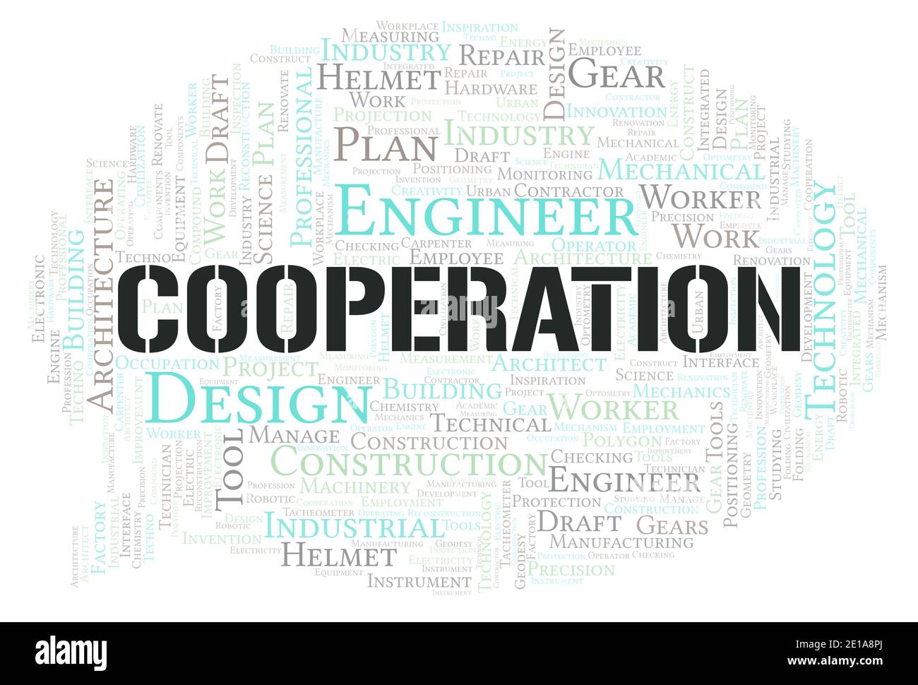 Cooperation typography word cloud create with text only Stock Photo - Alamy