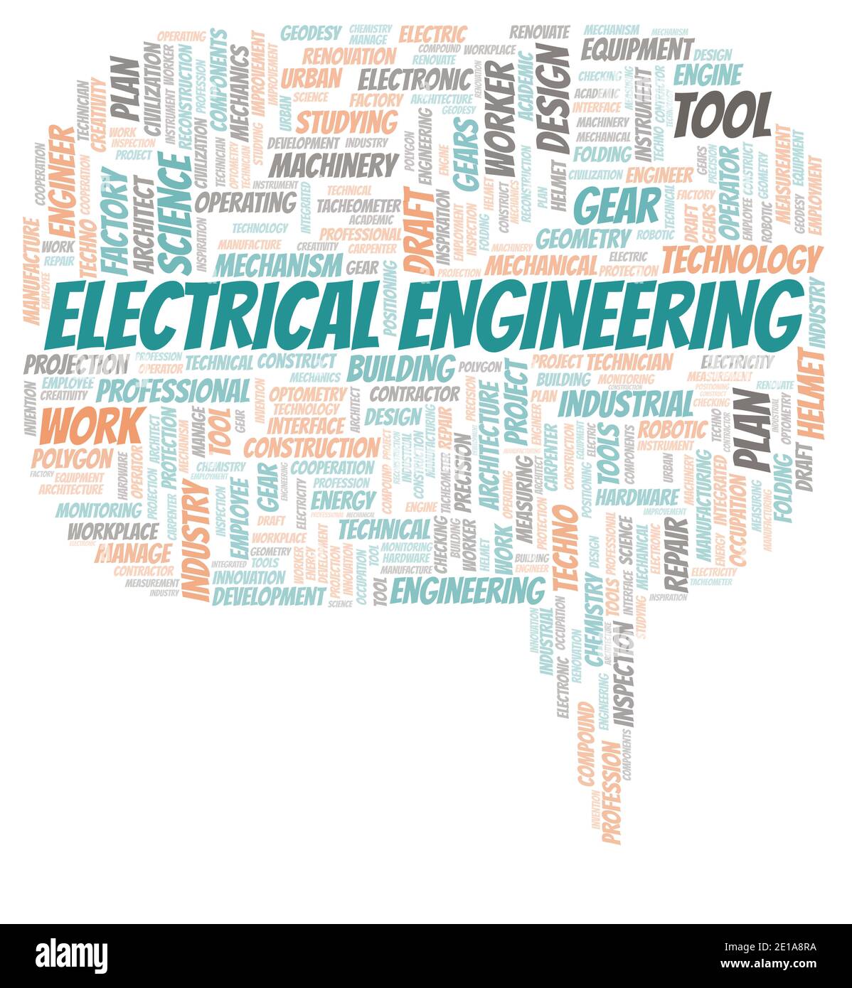 Electrical Engineering typography word cloud create with text only ...