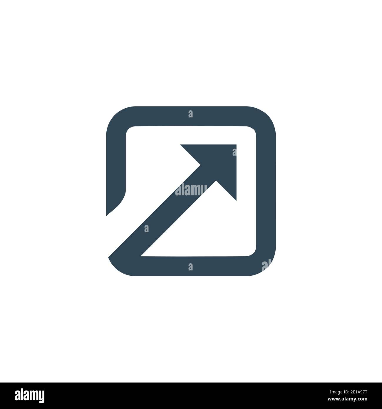 External Link Icon with Arrow and Box, Open in new window flat icon. Stock Vector illustration ...