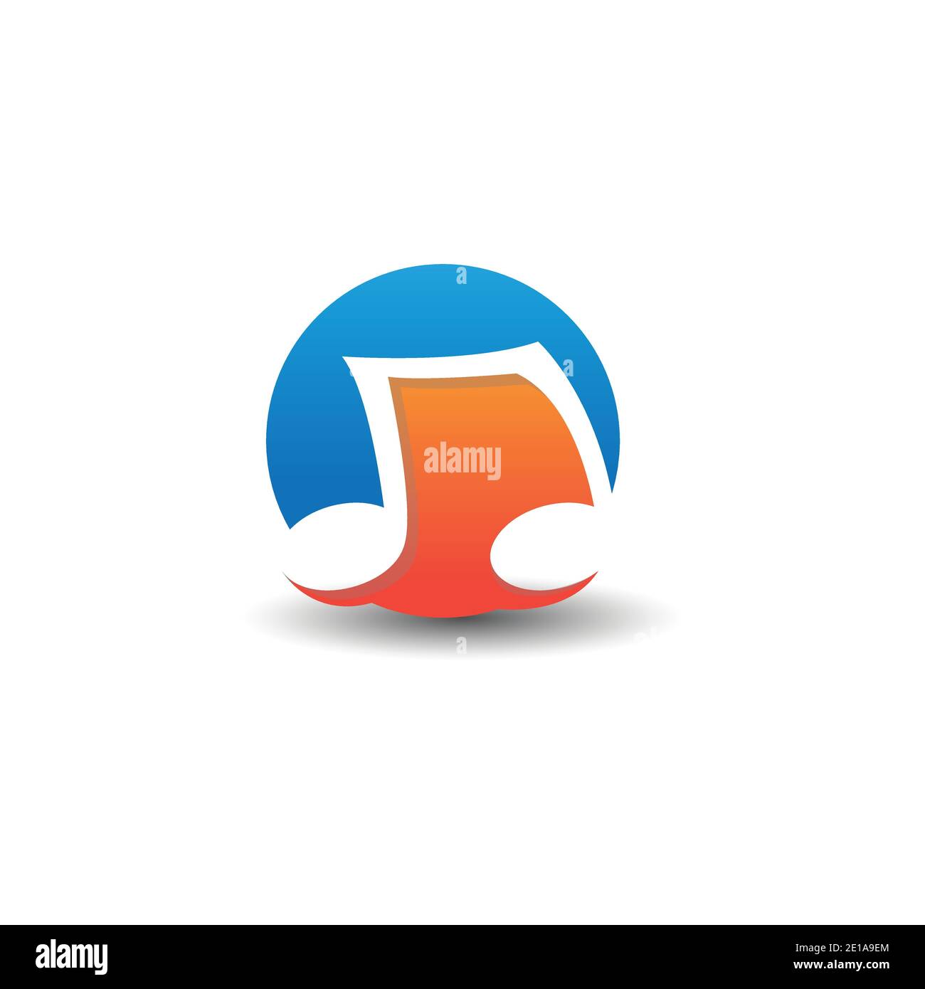Music note symbol logo design vector on circle shape. Music logo design ...