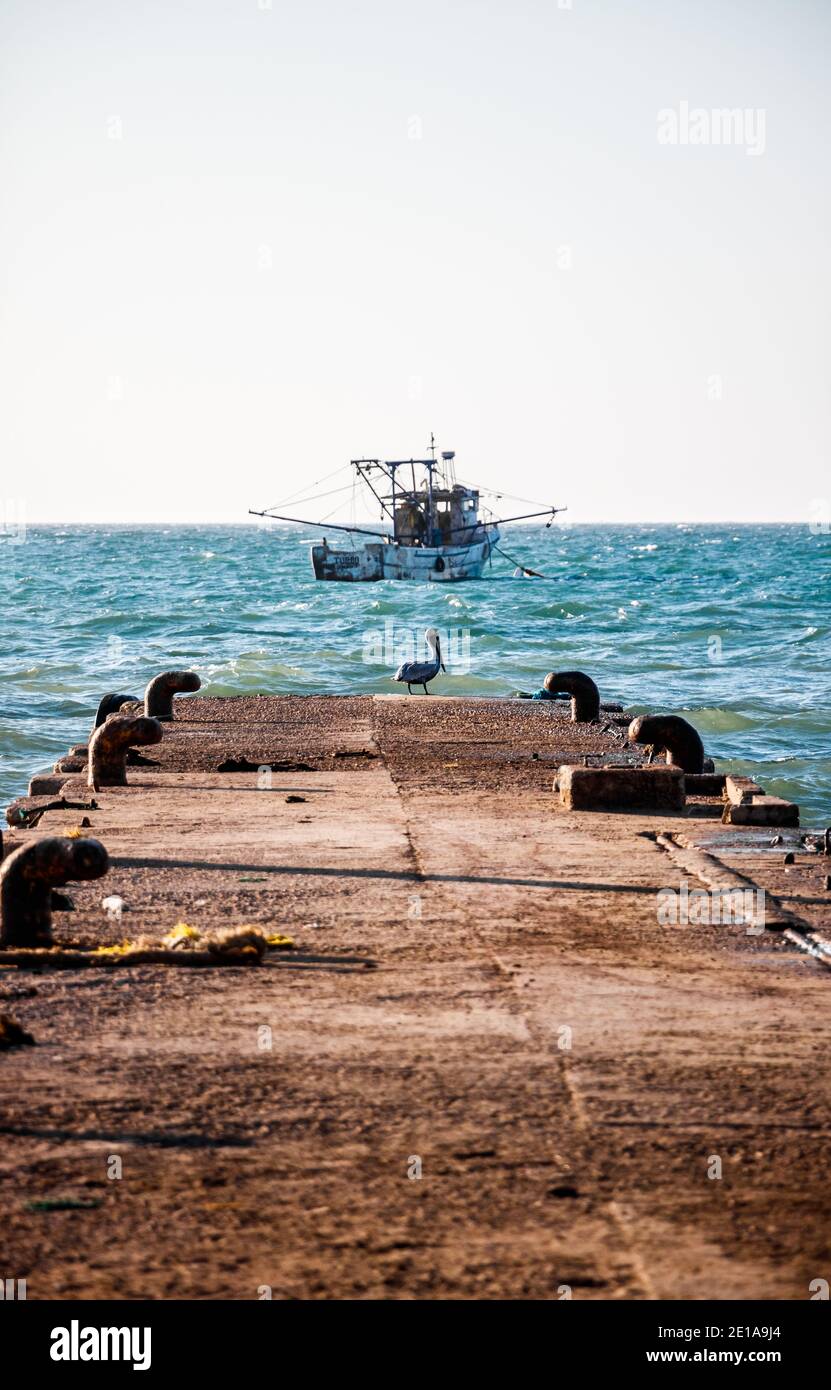 Fishing boats near its docking places, some of them are parked and tied ...