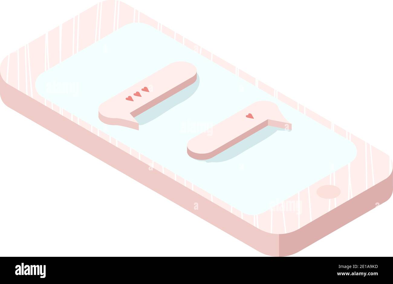 Cute isometric mobile phone with love messages in message bubbles Stock ...