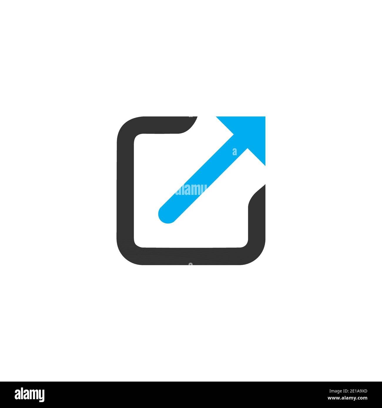 External Link Icon with Arrow and Box, Open in new window flat icon. Stock Vector illustration ...