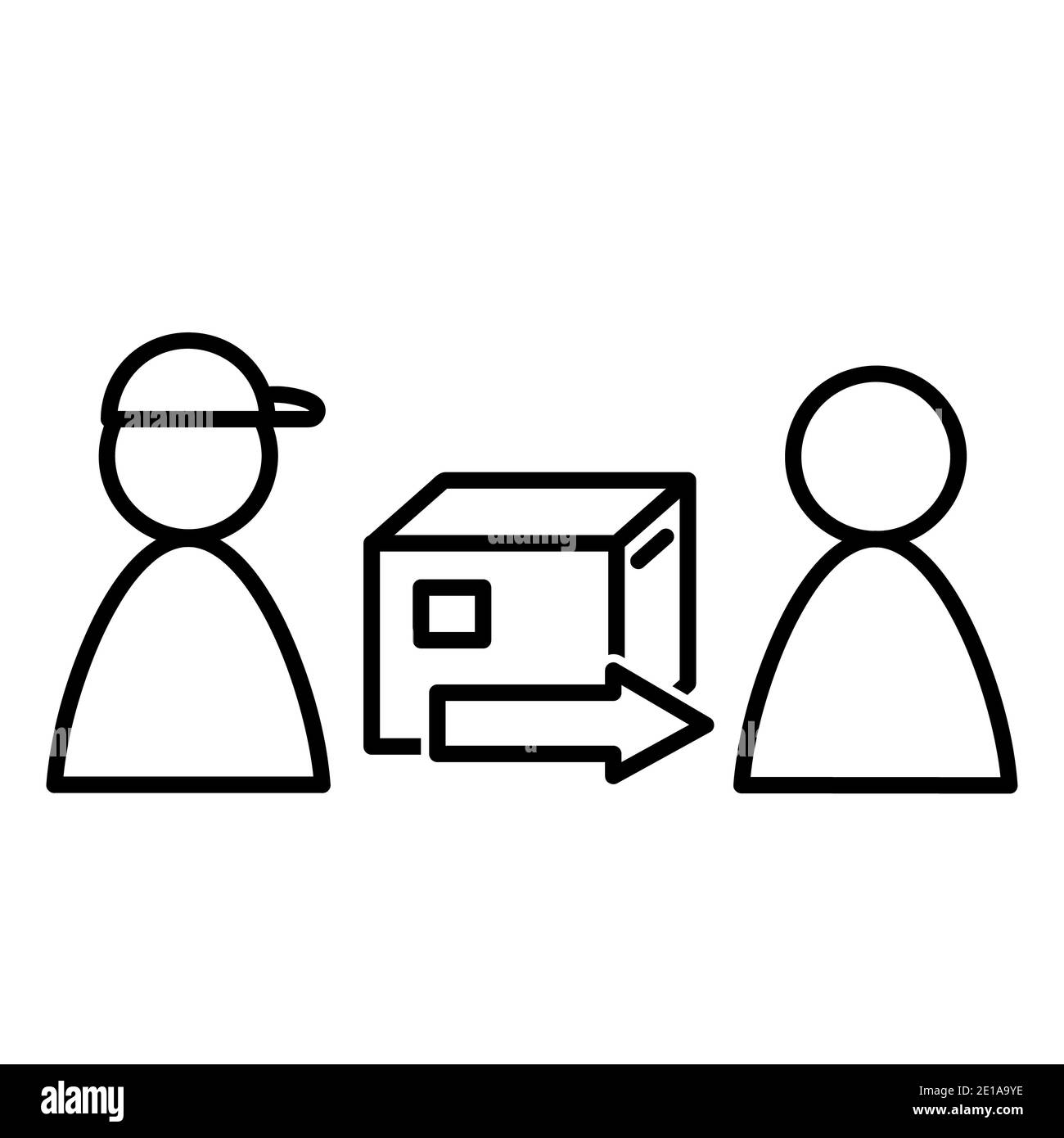 Fast delivery by courier icon. Pictogram for web site. Outline stroke ...