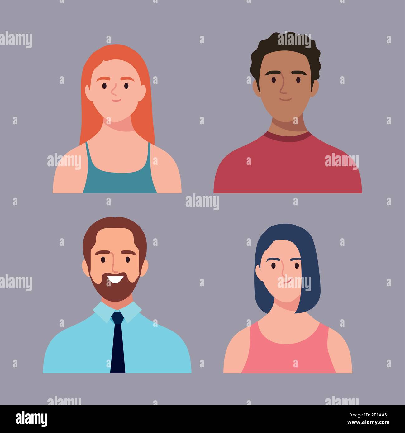 Four young adults Stock Vector Images - Alamy