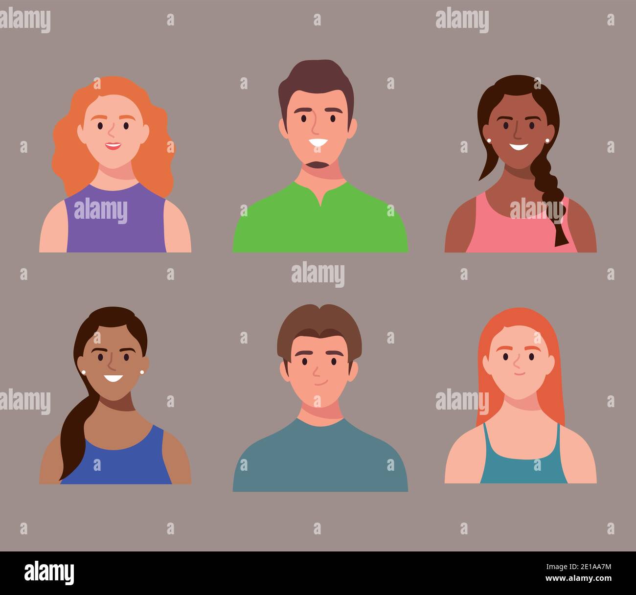 bundle of six persons avatars characters Stock Vector Image & Art - Alamy