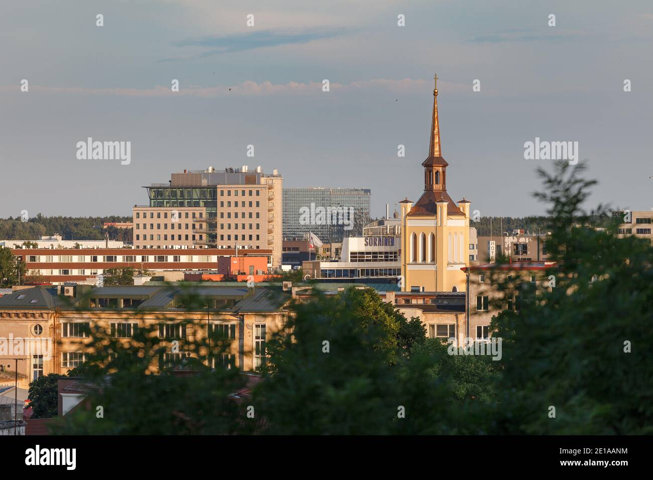 TALLINN, ESTONIA - JULY, 7, 2020: Tallinn city center roof top view ...