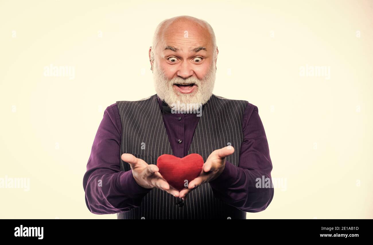 Preventing heart attack. Heart problem and healthcare. Mature man with ...