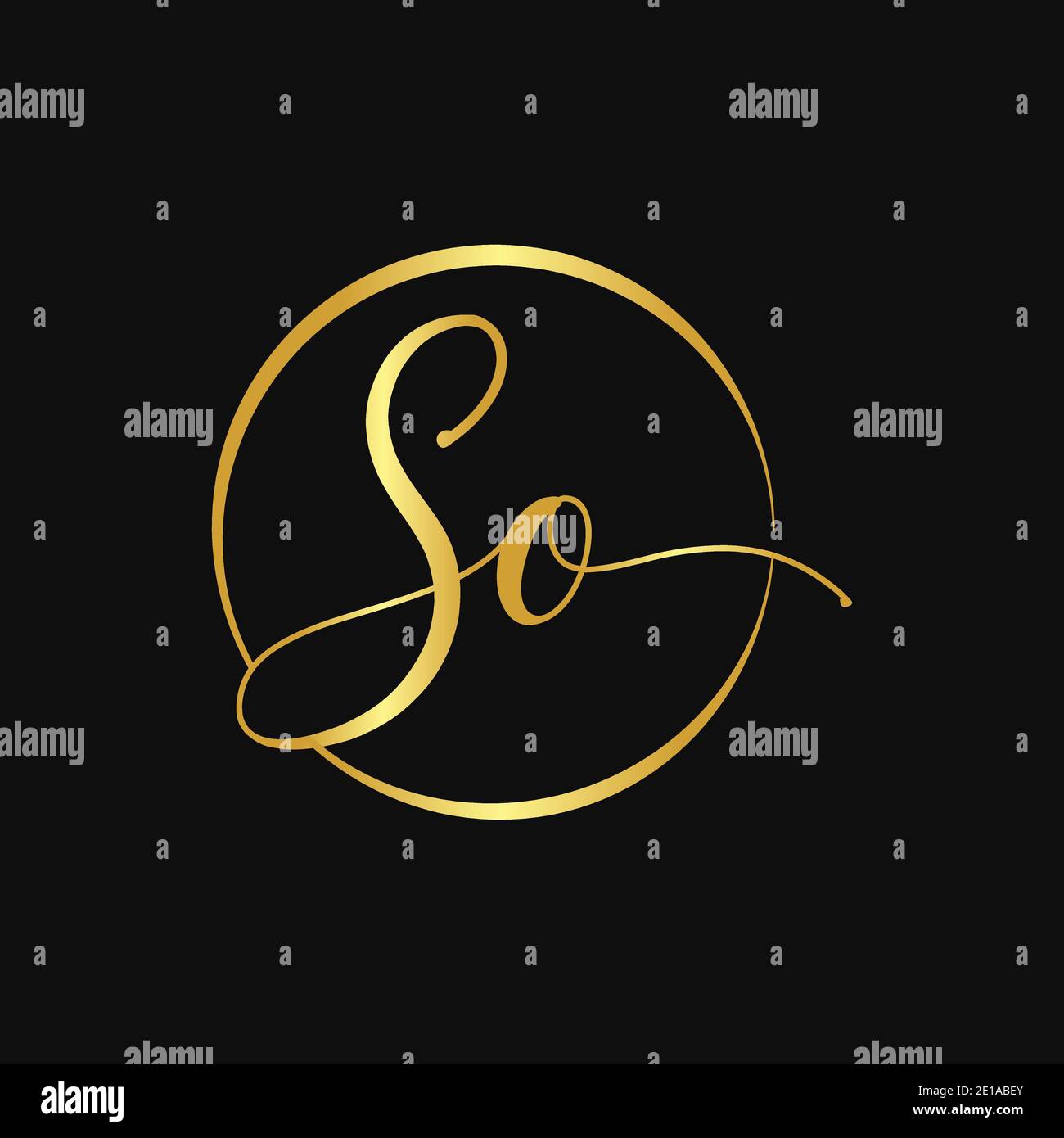 Initial SO letter Logo Design vector Template. Abstract Script Letter ...