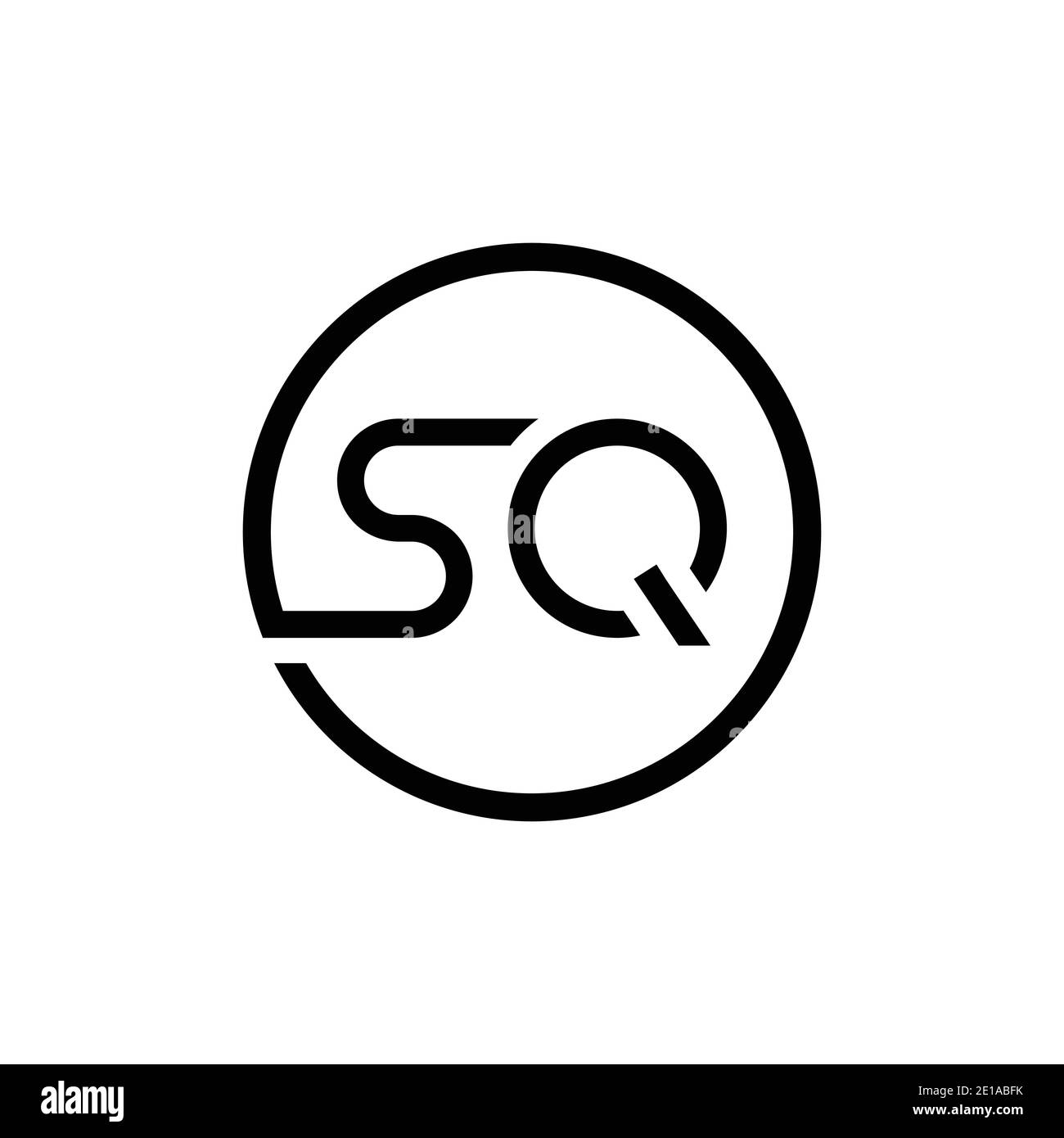Initial Circle SQ letter Logo Design vector Template. Abstract Letter ...