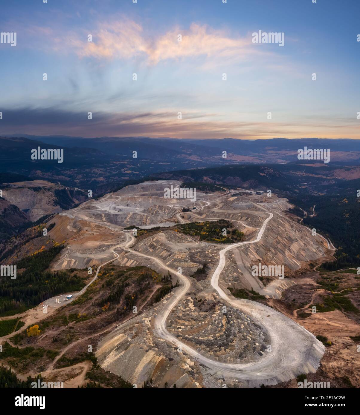 Aerial view from Airplane of a Mining Facility Stock Photo - Alamy