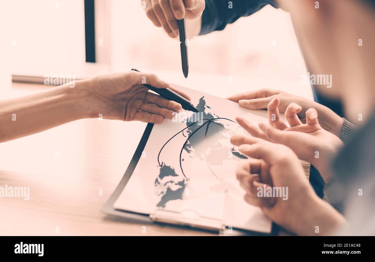 close up. a group of employees working on a new commercial project ...