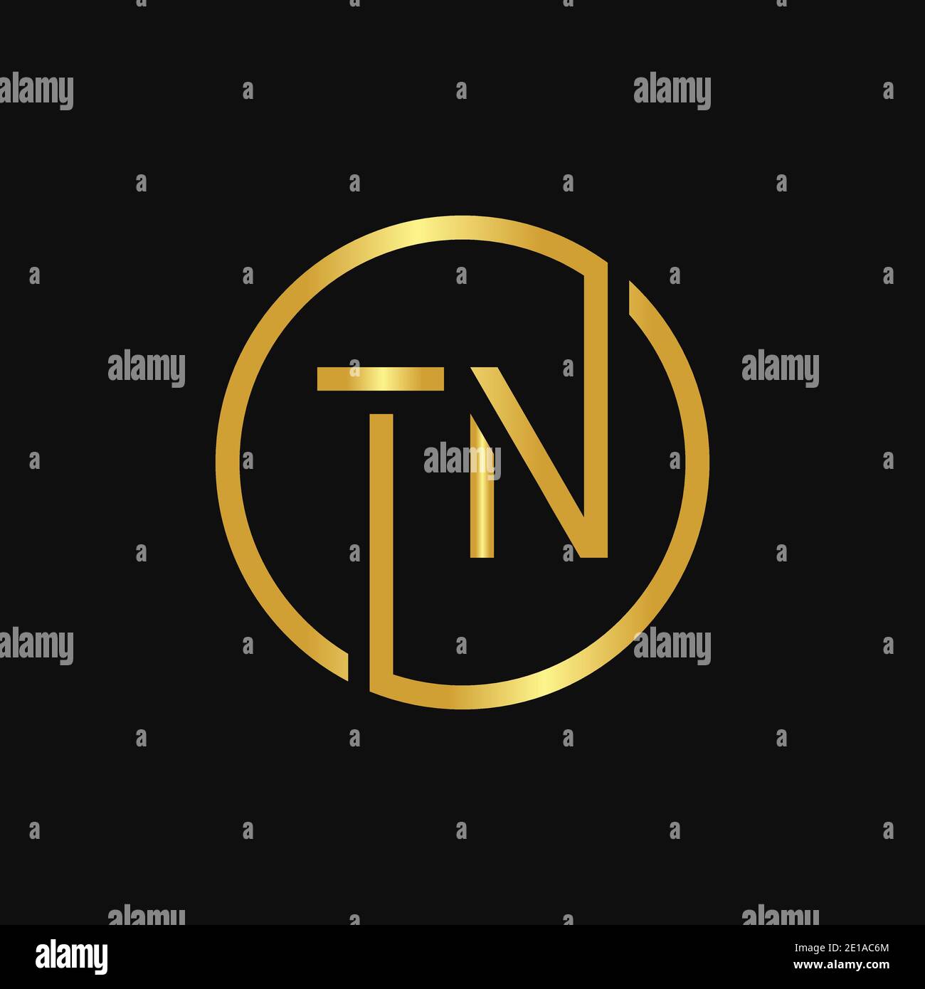 Initial Circle TN letter Logo Design vector Template. Abstract Letter ...