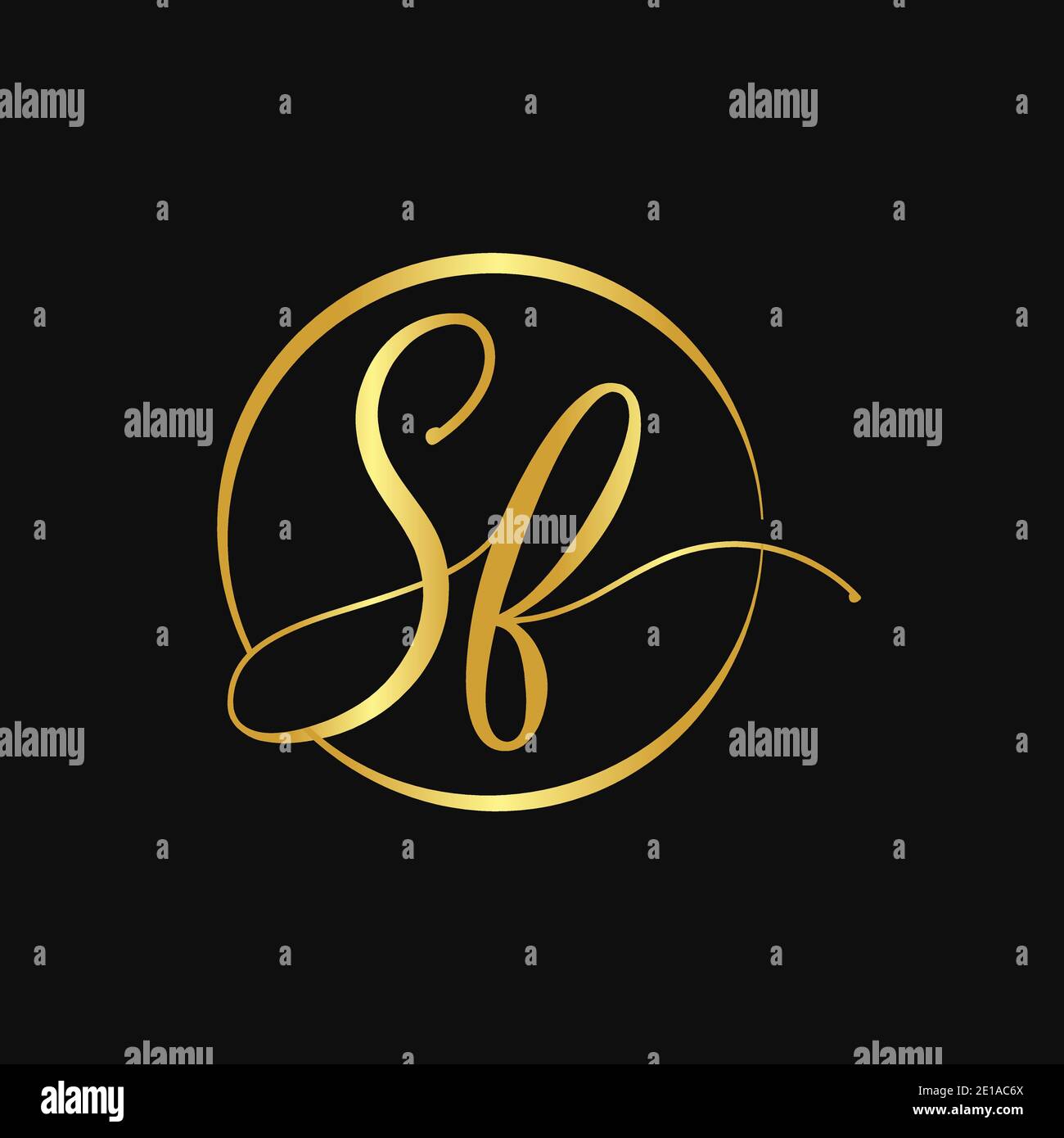 Initial SF letter Logo Design vector Template. Abstract Script Letter SF logo Design Stock ...