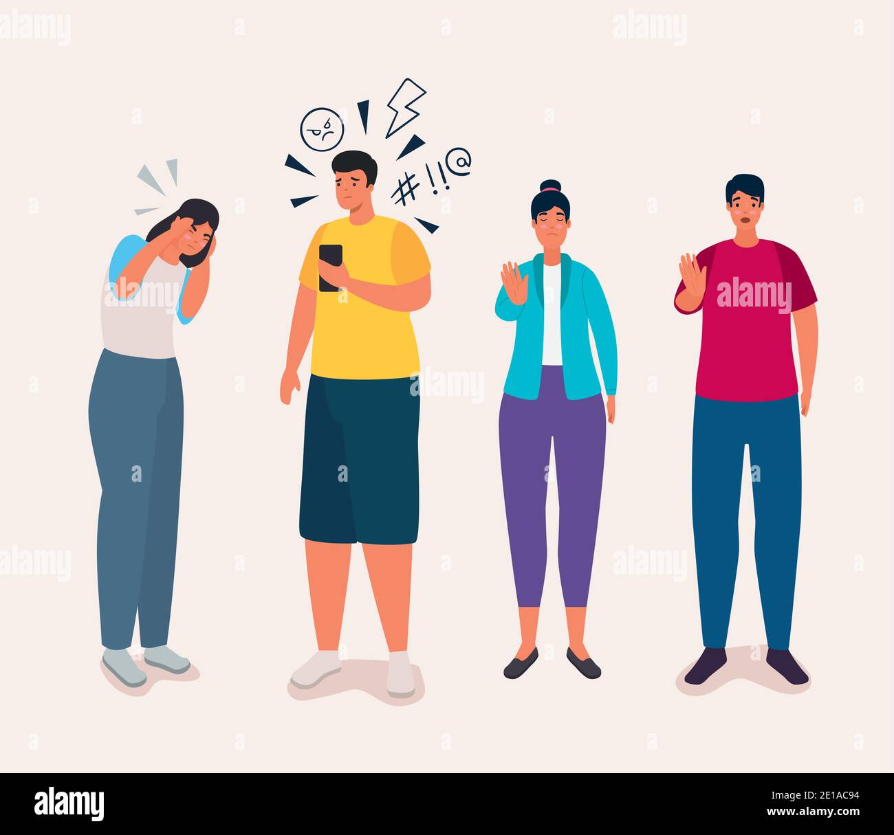 Cyber bullying depressed woman hi-res stock photography and images - Alamy