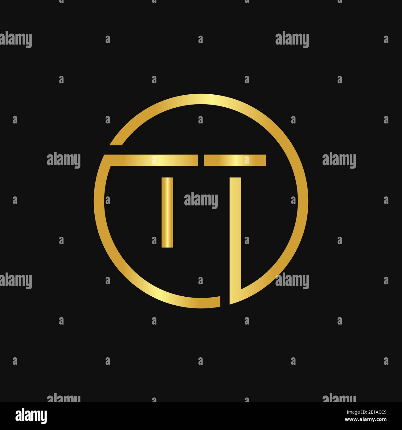 Initial Circle TT letter Logo Design vector Template. Abstract Letter ...