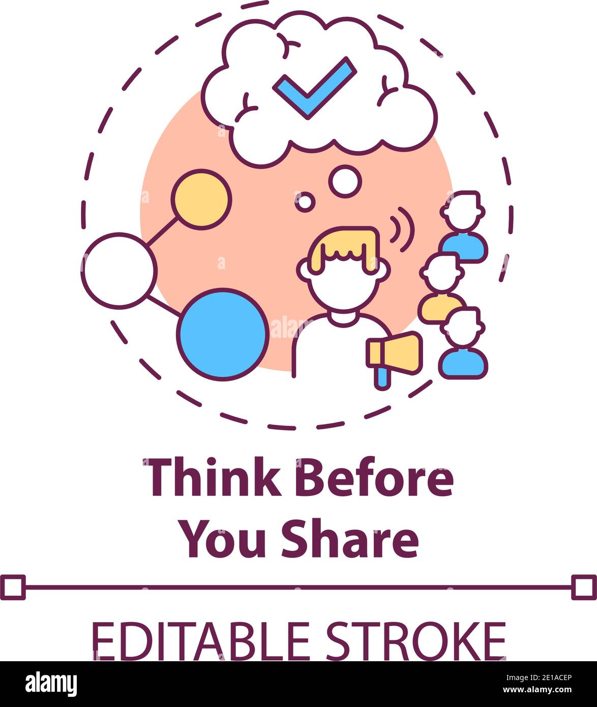 Thinking before sharing concept icon Stock Vector Image & Art - Alamy
