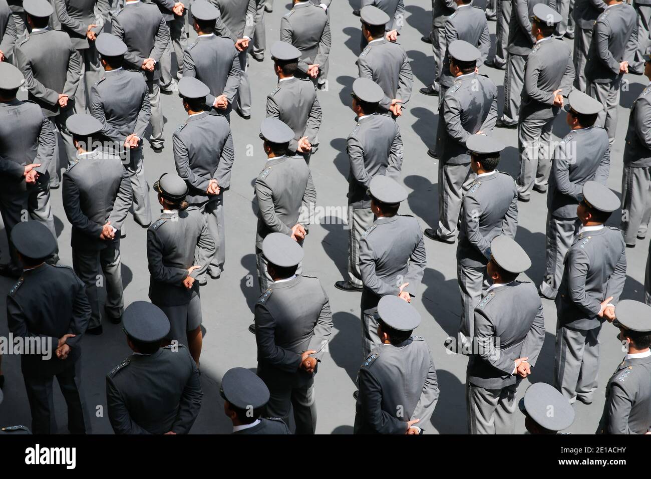 Military army troops in form during ceremony at captain academy ...