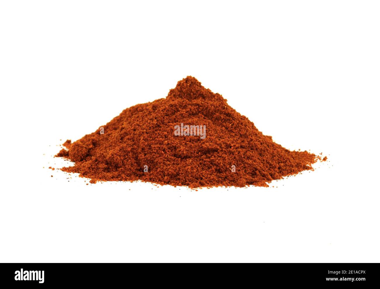 Cayenne pepper spice isolated on a white background cutout. Pile of red ...