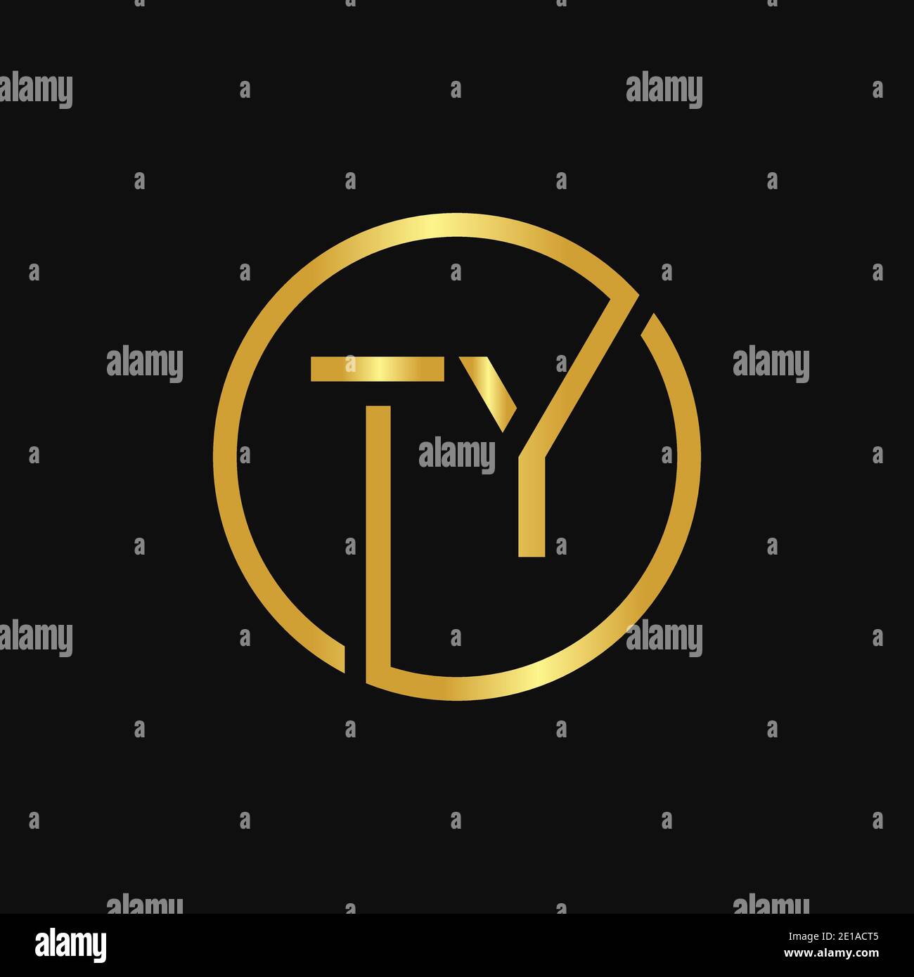 Initial Circle TY letter Logo Design vector Template. Abstract Letter ...