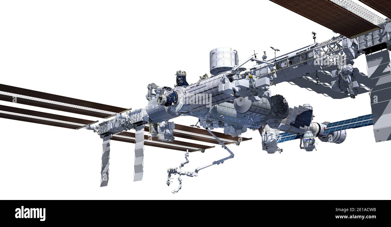 3D Rendering of the Nadir side of the International Space Station with ...