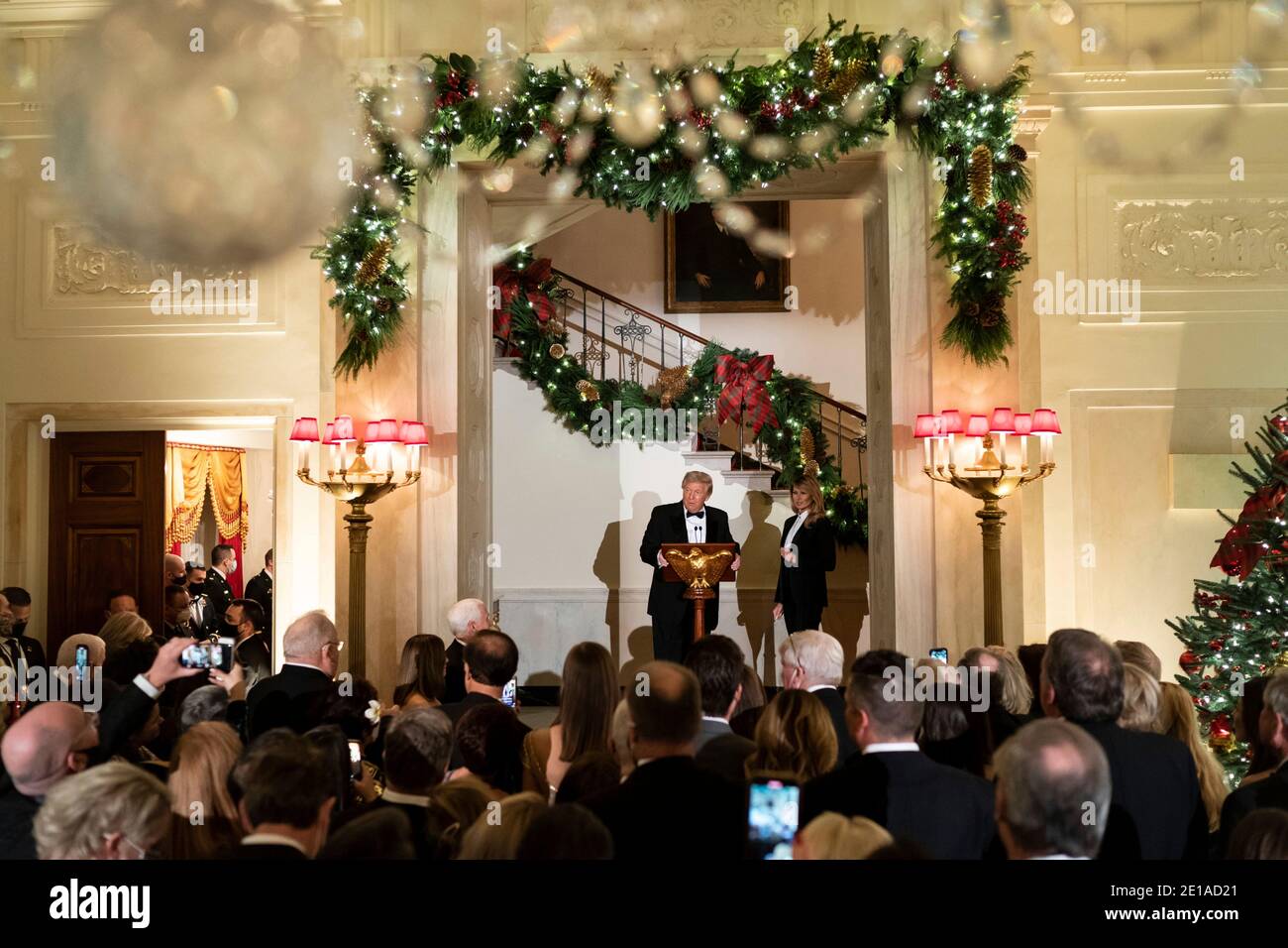 U.S President Donald Trump and First Lady Melania Trump arrive for the ...