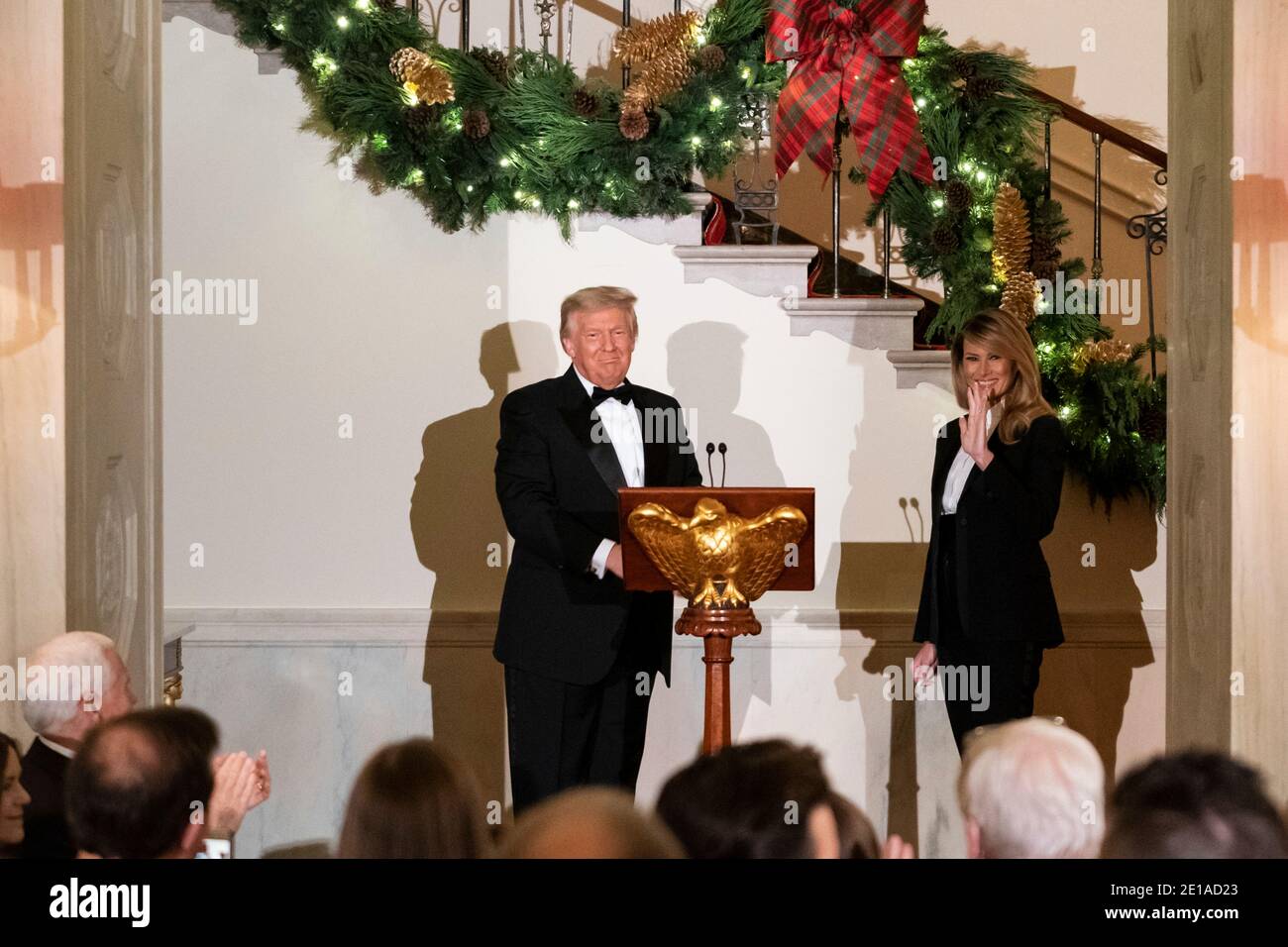 U.S President Donald Trump and First Lady Melania Trump arrive for the ...