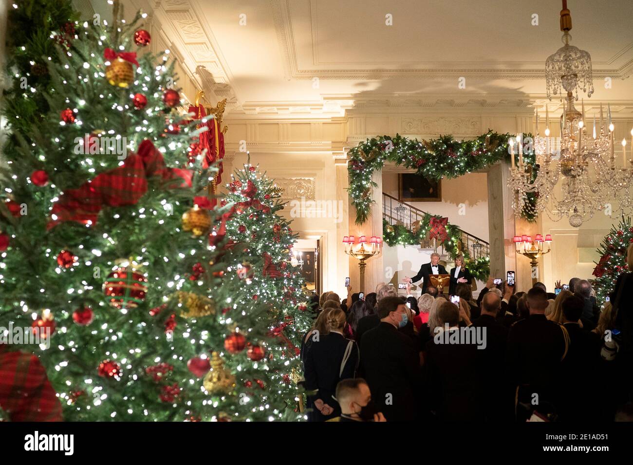 U.S President Donald Trump and First Lady Melania Trump arrive for the ...