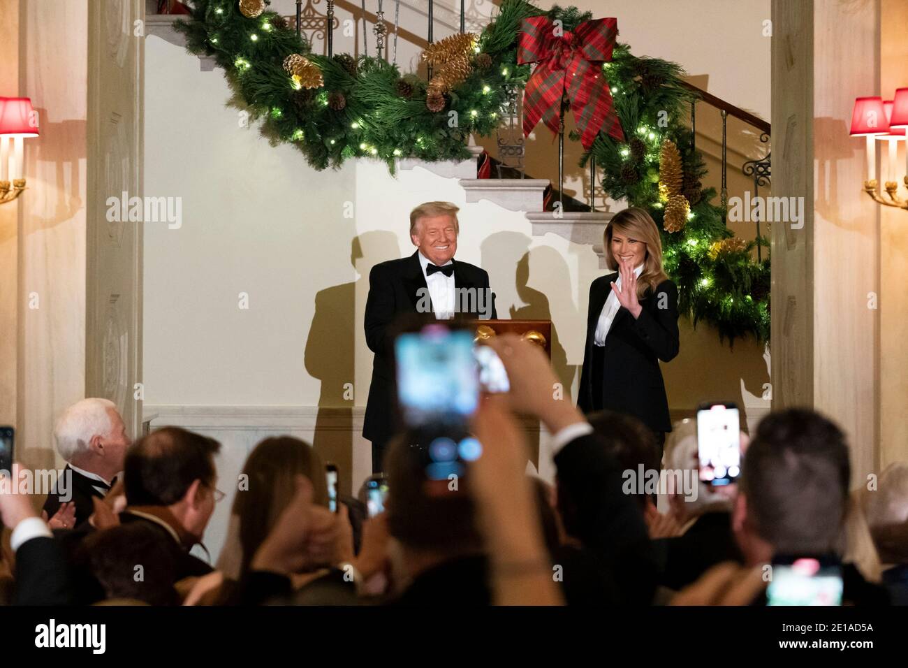U.S President Donald Trump and First Lady Melania Trump arrive for the ...