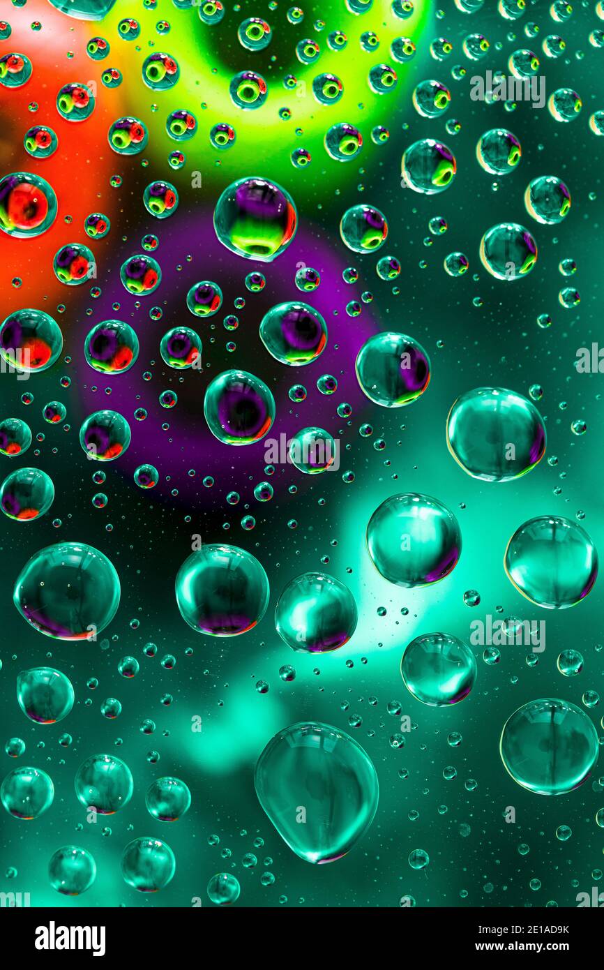 abstract selective focus colorful background with water drops. water ...