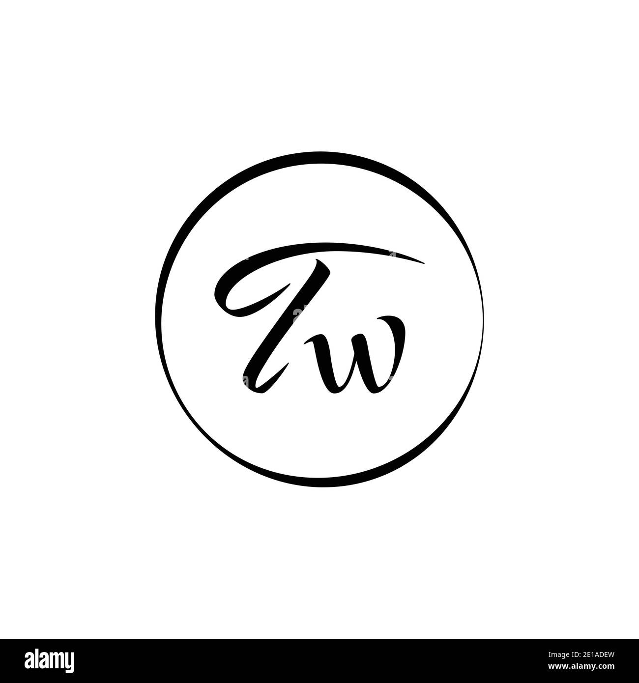 Initial TW letter Logo Design vector Template. Abstract Script Letter ...