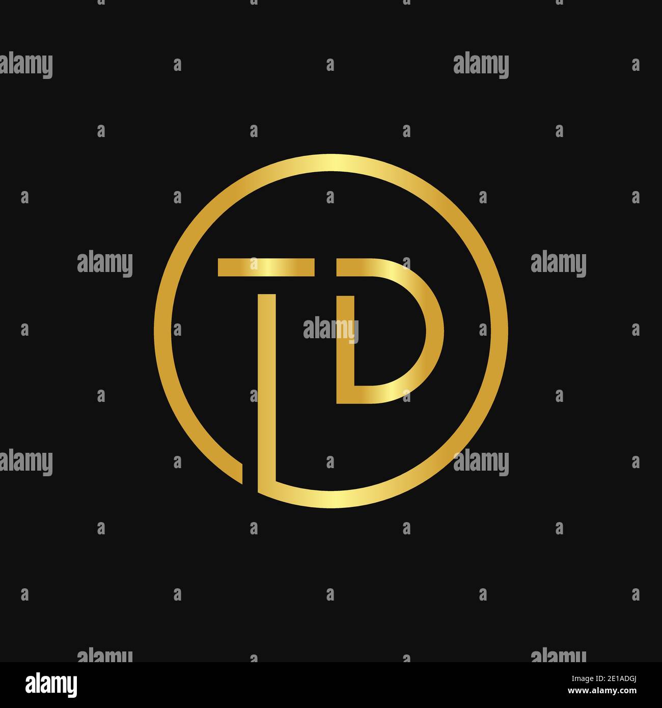 Initial Circle TD letter Logo Design vector Template. Abstract Letter ...