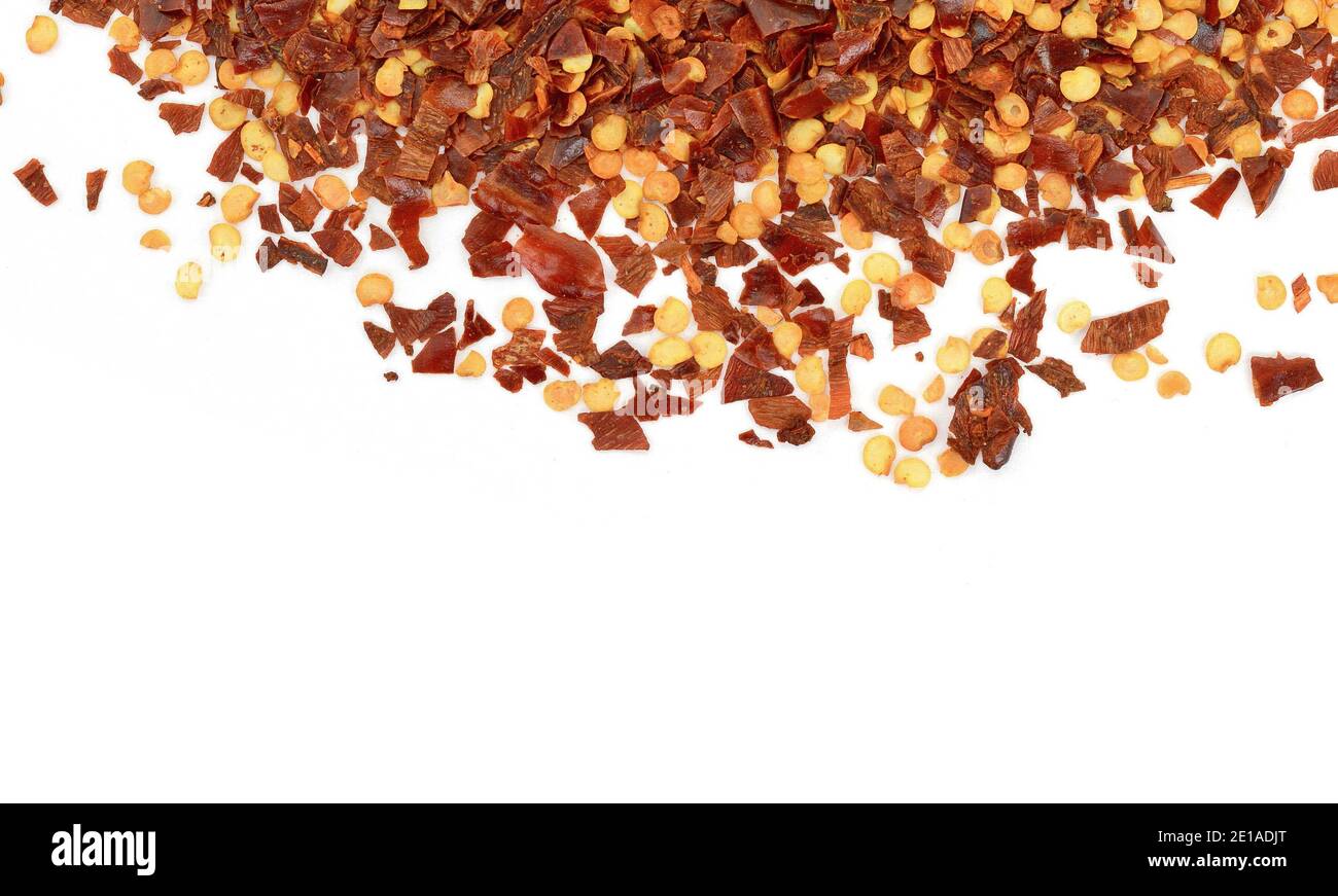 Cayenne pepper. Pile crushed red cayenne pepper, dried chili flakes and ...