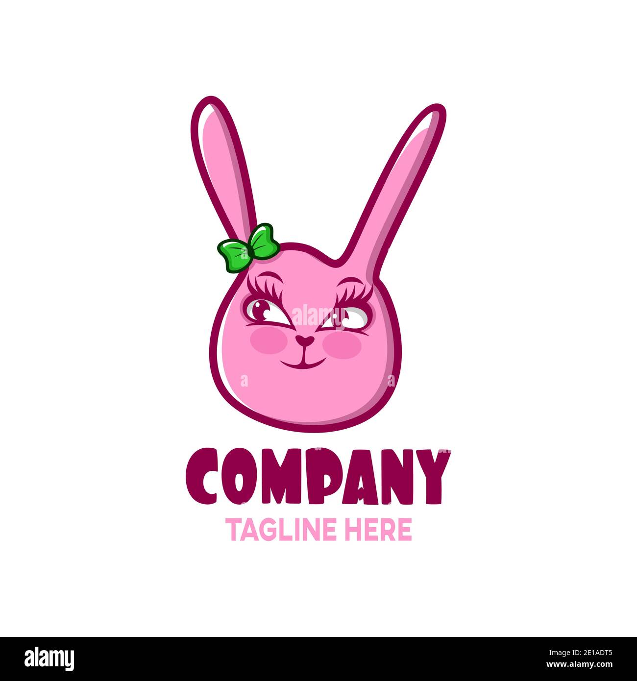 Modern cute bunny girl logo Stock Vector Image & Art - Alamy