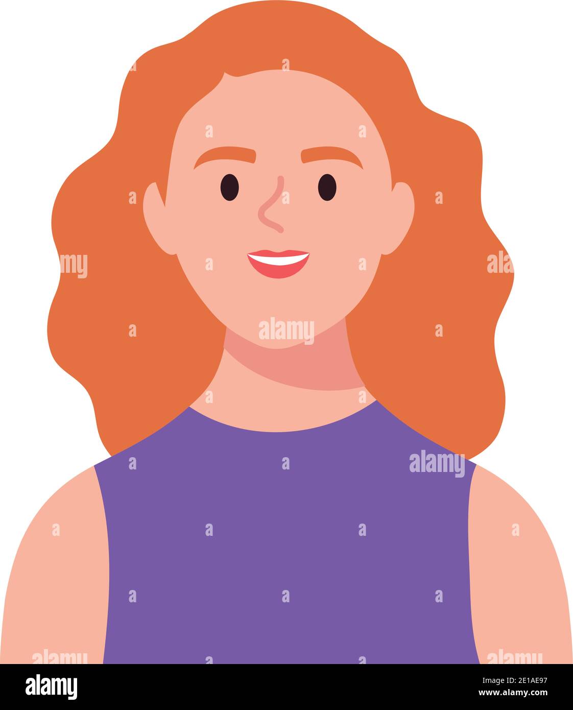 happy young woman avatar with orange hair Stock Vector Image & Art - Alamy