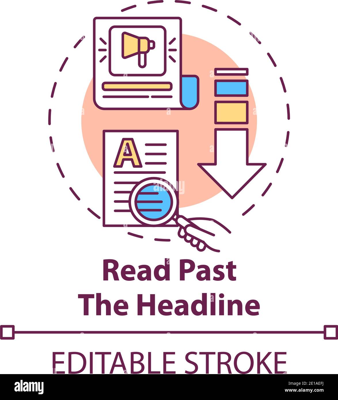 Reading past headline concept icon Stock Vector Image & Art - Alamy