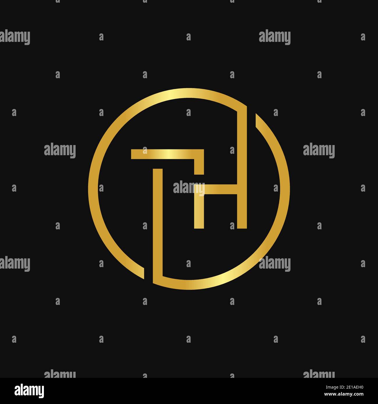 Initial Circle TH letter Logo Design vector Template. Abstract Letter ...