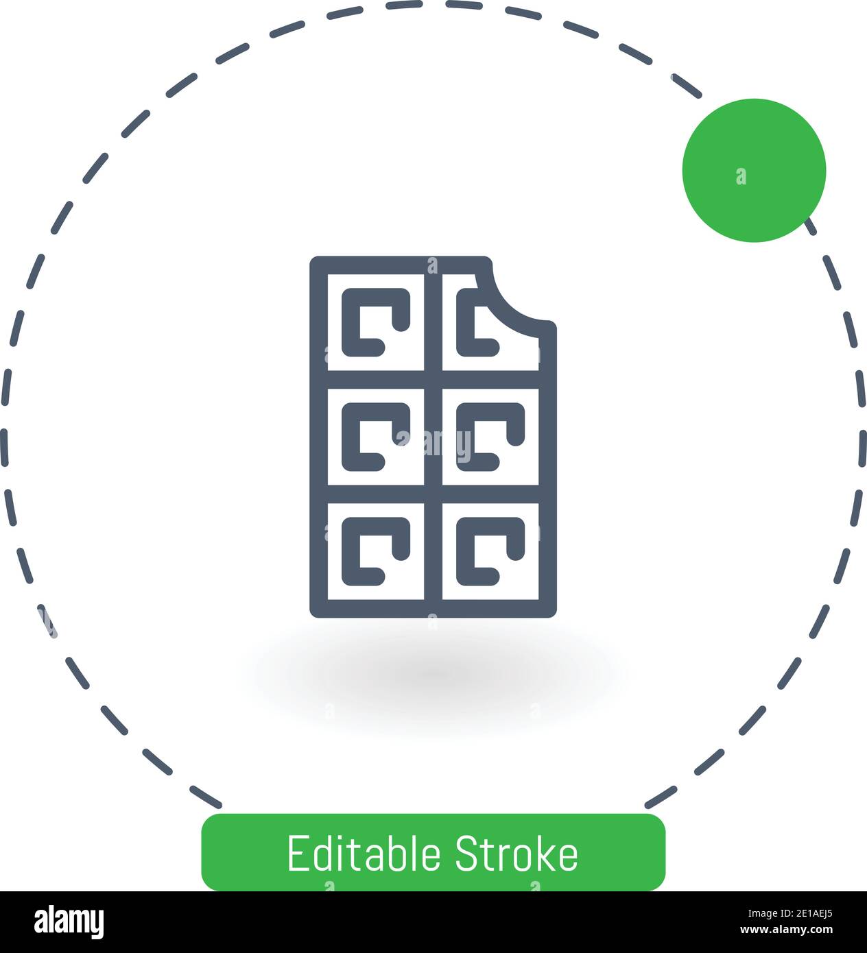chocolate tablet with bite vector icon editable stroke outline icons ...