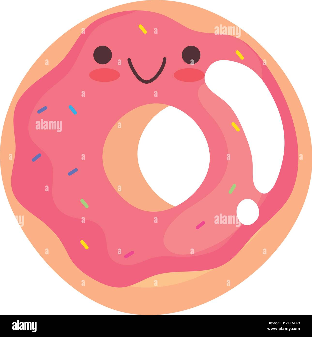 cute donut sticker kawaii character icon Stock Vector Image & Art - Alamy