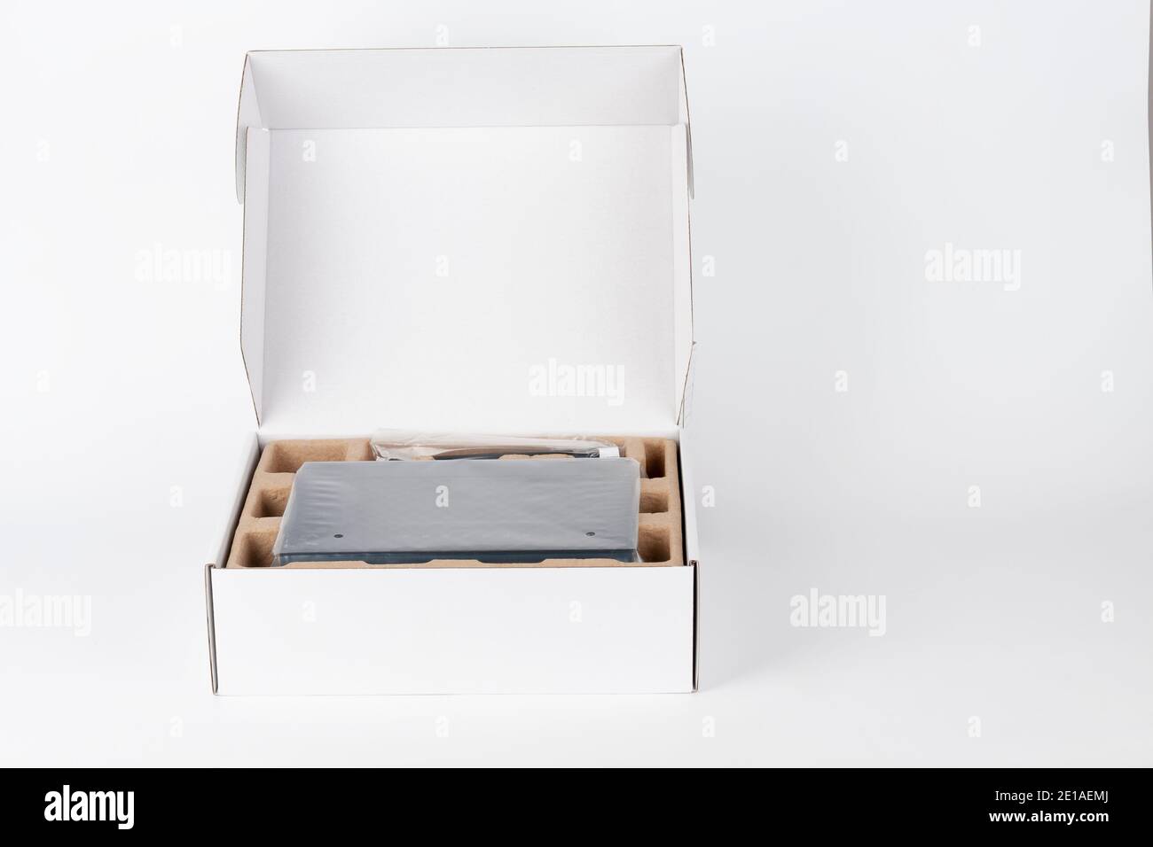 Paper box, inside wifi router, wireless device with three antennas on ...